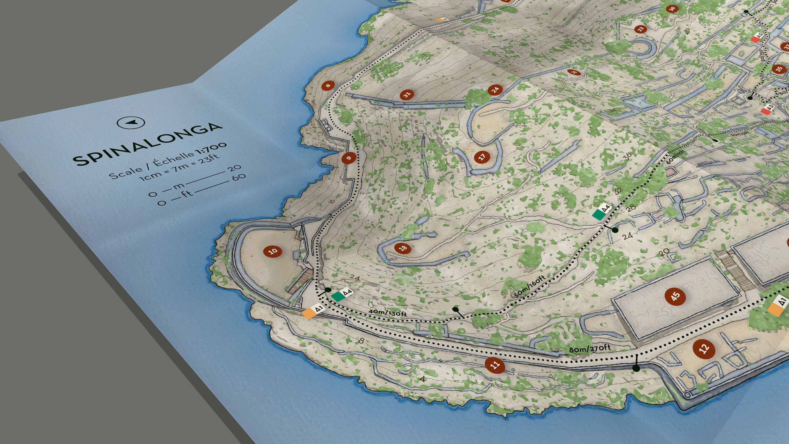 Spinalonga Islet Paper Map